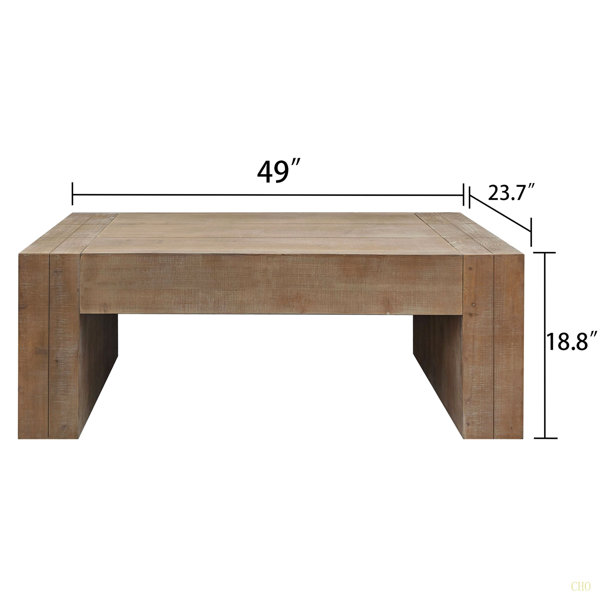 Loon Peak® Modern Solid Coffee Table, 49In Rectangular Coffee Table For Living Room, Farmhouse ...
